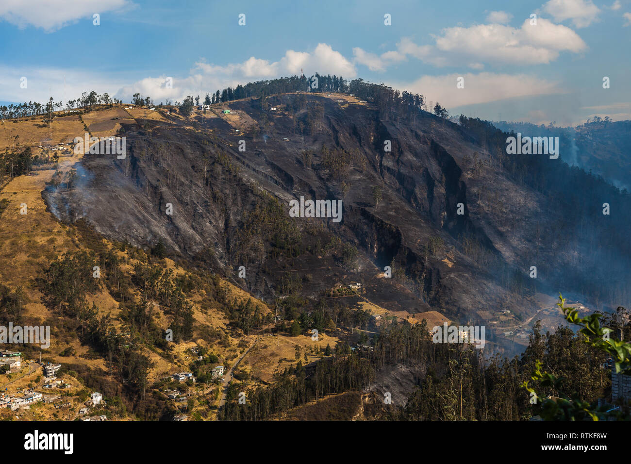 Mountain showing the effects after a terrible forest fire Stock Photo ...
