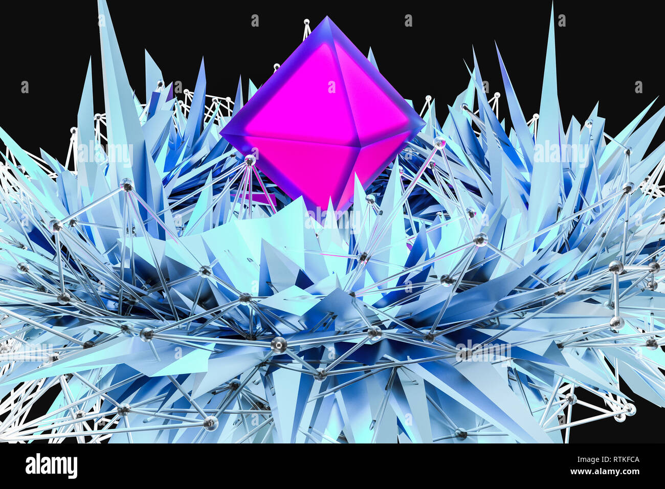 blue metallic explosion ball, 3d rendering Stock Photo - Alamy