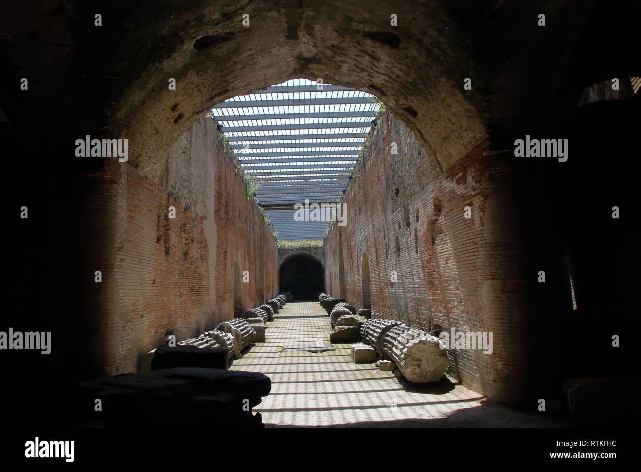 Underground of the Flavian Amphitheater in Pozzuoli, , the third ...
