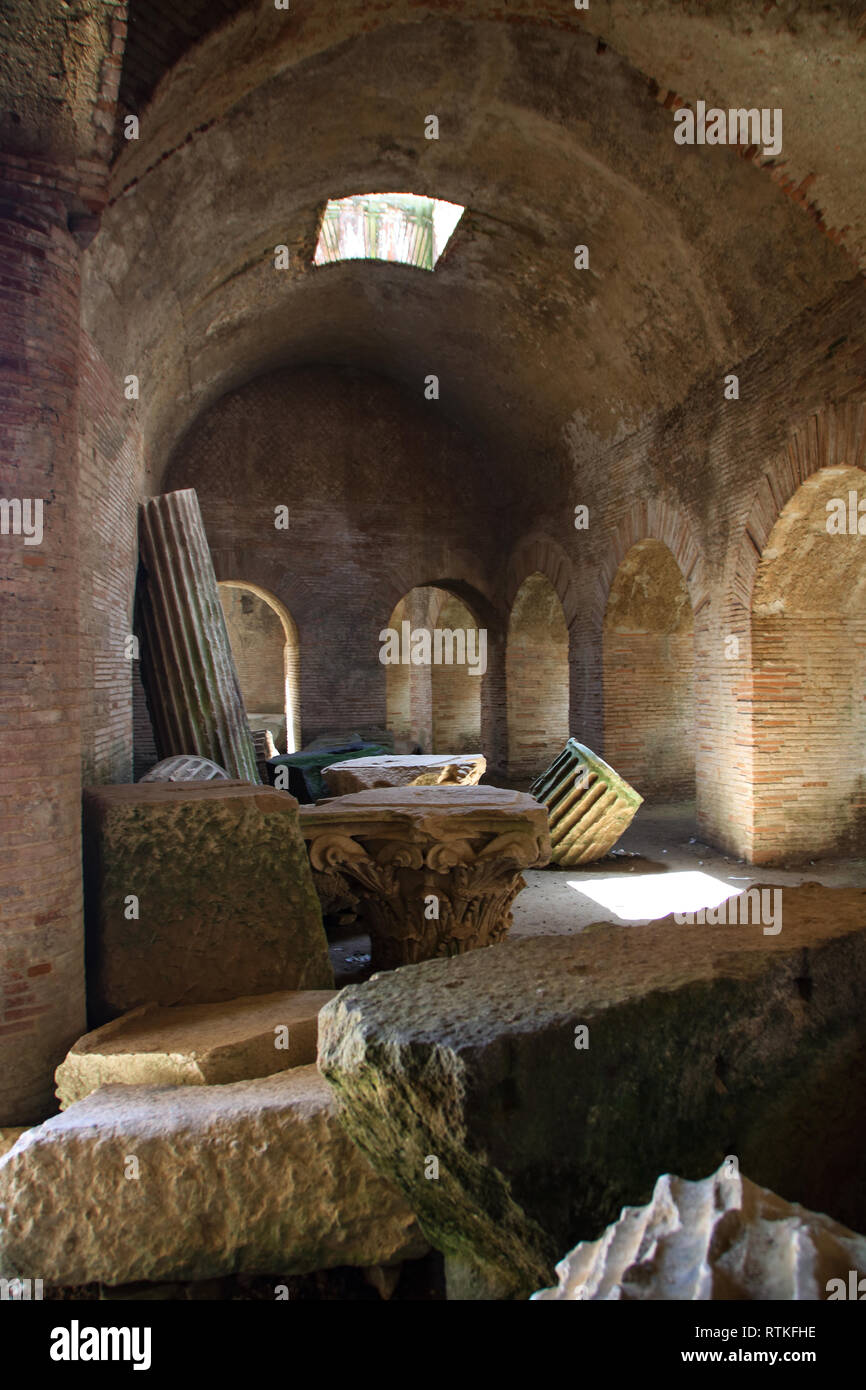 Underground of the Flavian Amphitheater in Pozzuoli, , the third ...