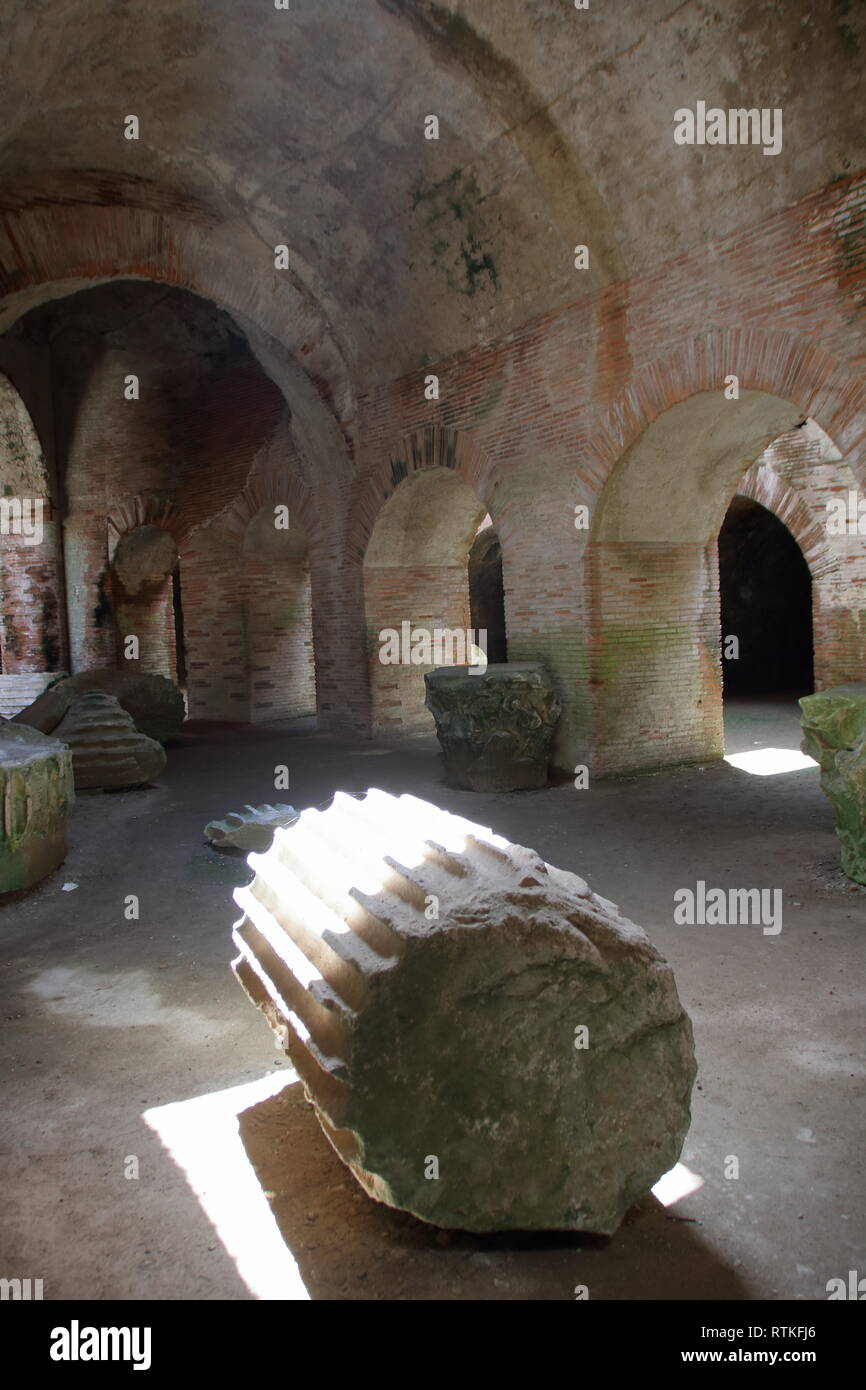 Underground of the Flavian Amphitheater in Pozzuoli, , the third ...