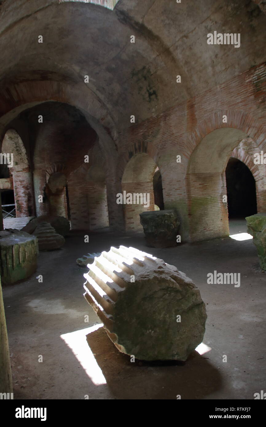 Underground of the Flavian Amphitheater in Pozzuoli, , the third ...