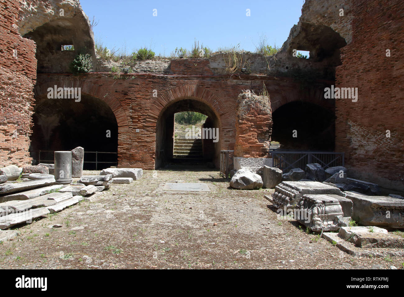 Entrance to Arena of the Flavian Amphitheater in Pozzuoli, Italy, the ...