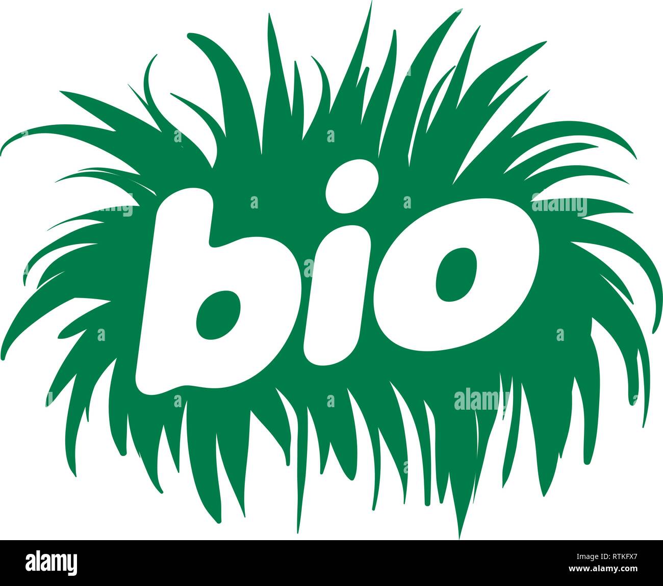 Bio sign in the form of leaves and grass. Vector illustration on white ...
