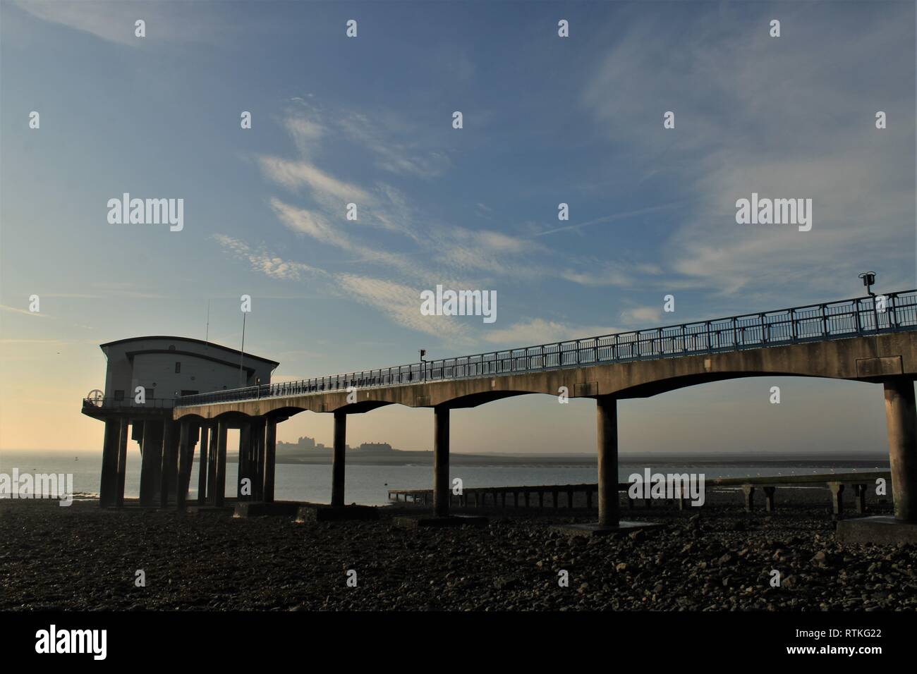 UK Roa Island Cumbria. Warm hazy February day from Roa Island Lifeboat ...