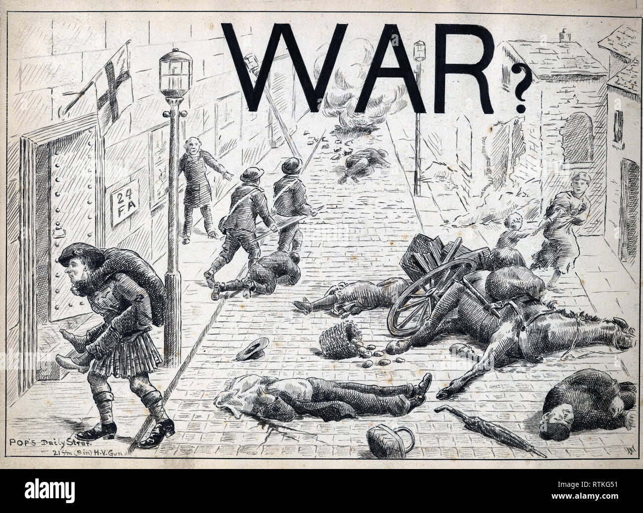Sketches and Drawings of WW I - France and Belgium - War Stock Photo ...