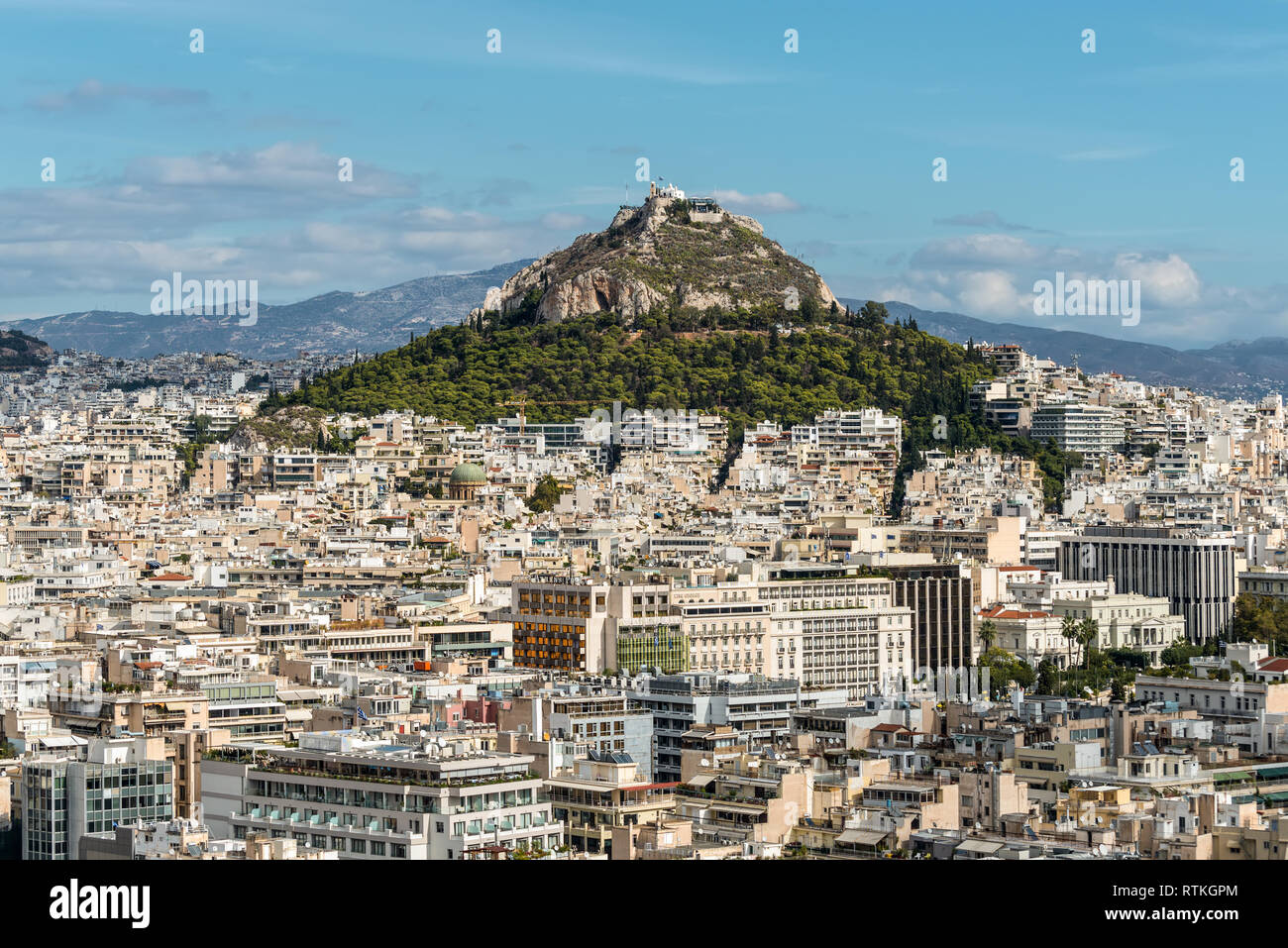 Athens, Greece - November 1, 2017: Cityscape of Athens and Lycabettus ...
