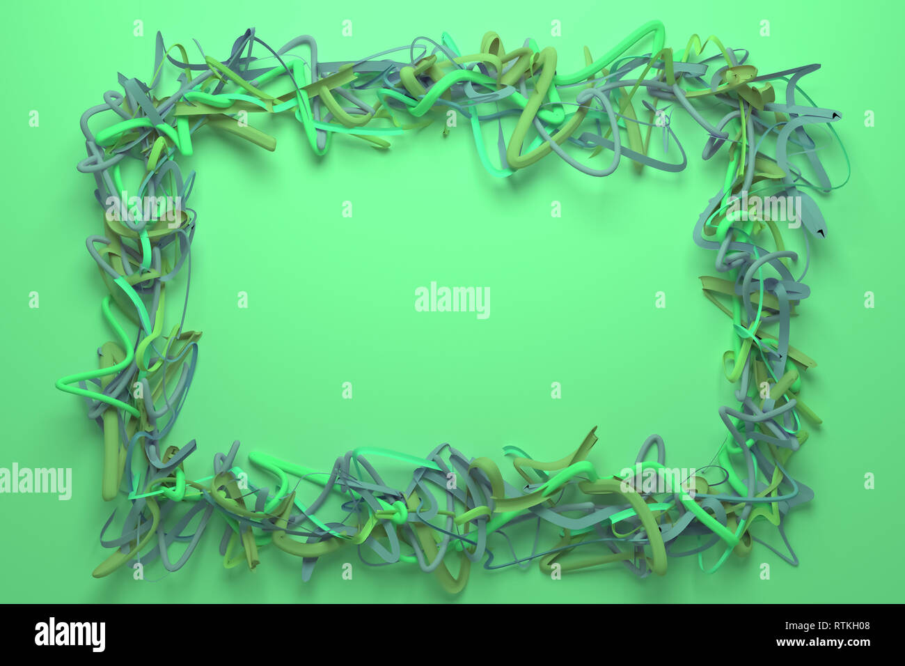 CGI composition, string backdrop virtual paper frame, for design ...