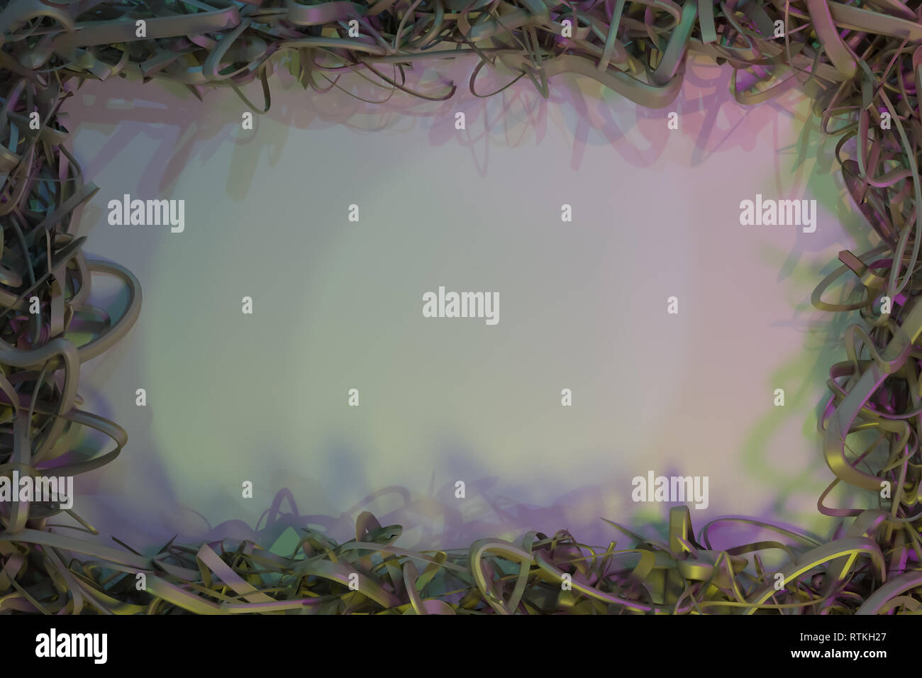 CGI composition, string backdrop virtual paper frame, for design ...