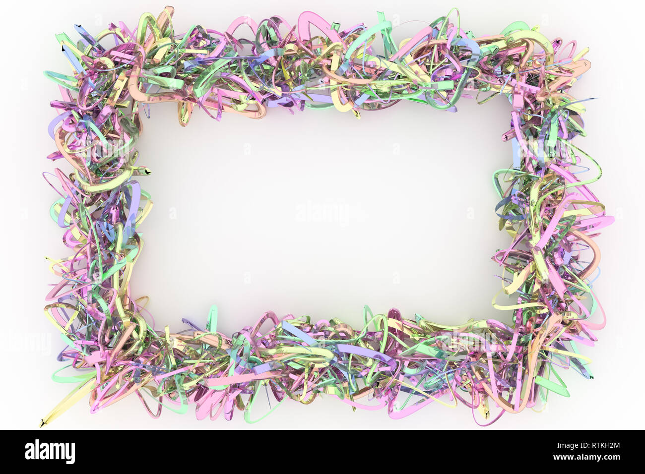 CGI composition, string backdrop virtual paper frame, for design ...