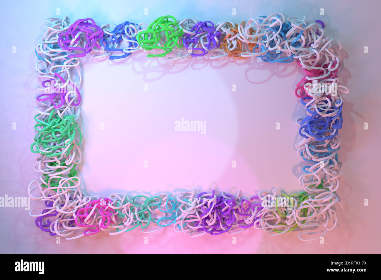 Virtual paper frame, string backdrop, CGI composition. For web page ...