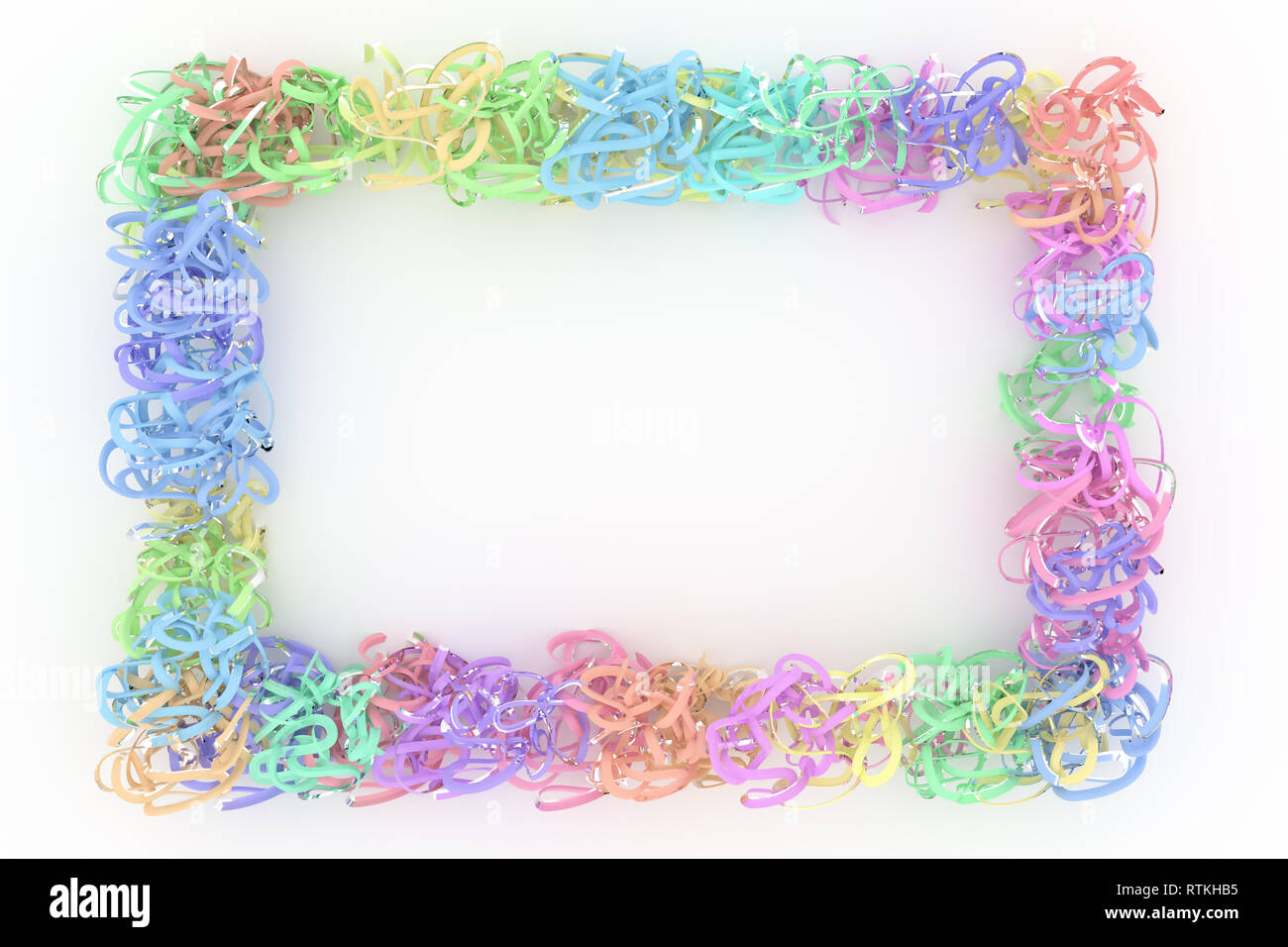 CGI composition, string backdrop virtual paper frame, for design ...