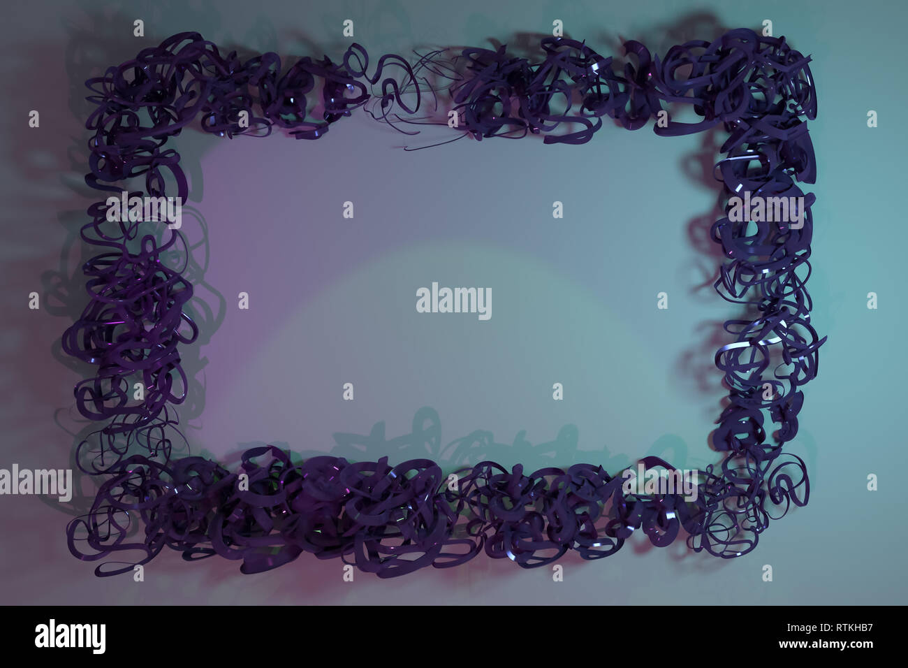 CGI composition, virtual paper frame, string backdrop. Decorative ...