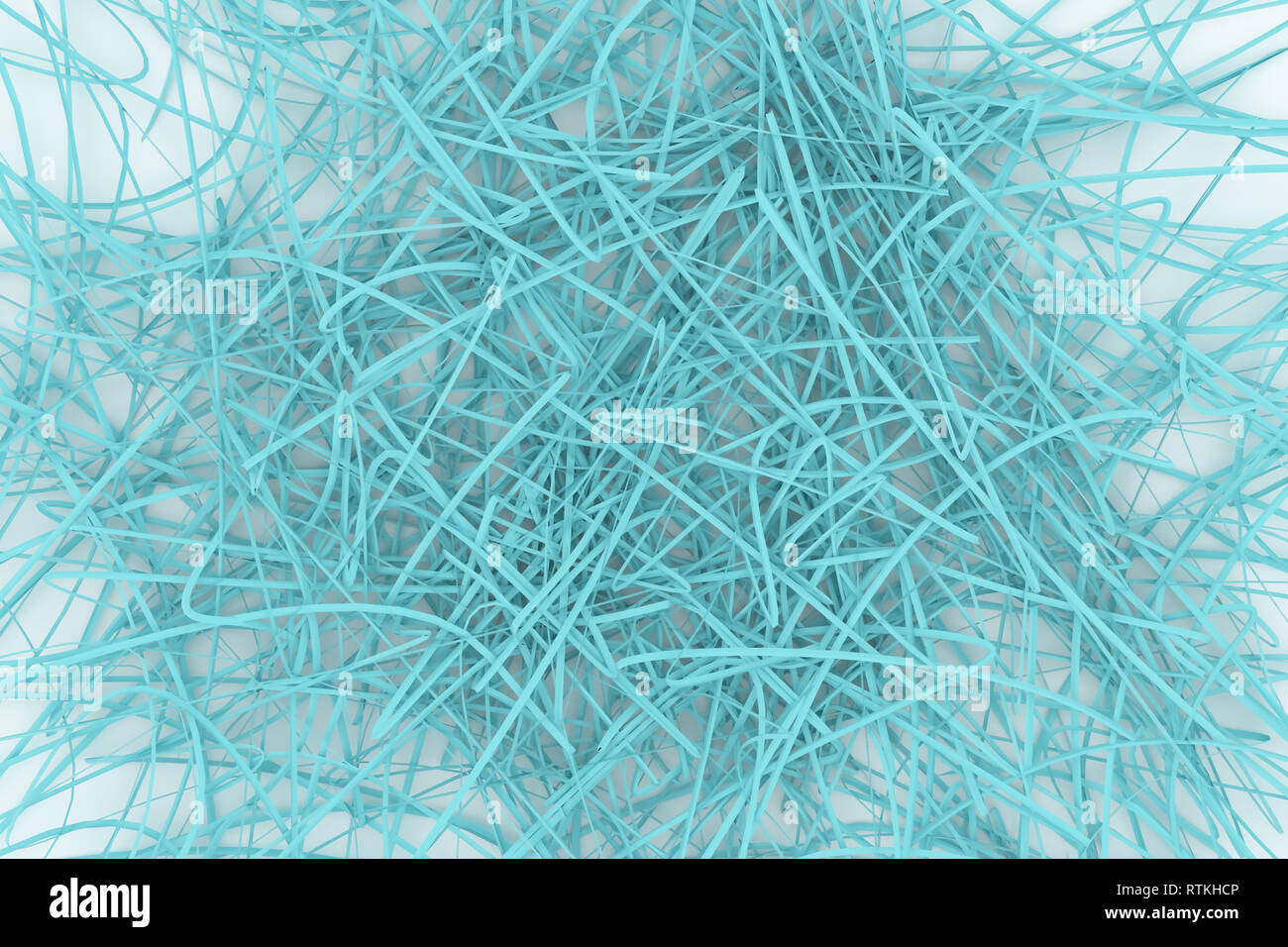 Virtual backdrop, messy strings, CGI composition. For web page ...