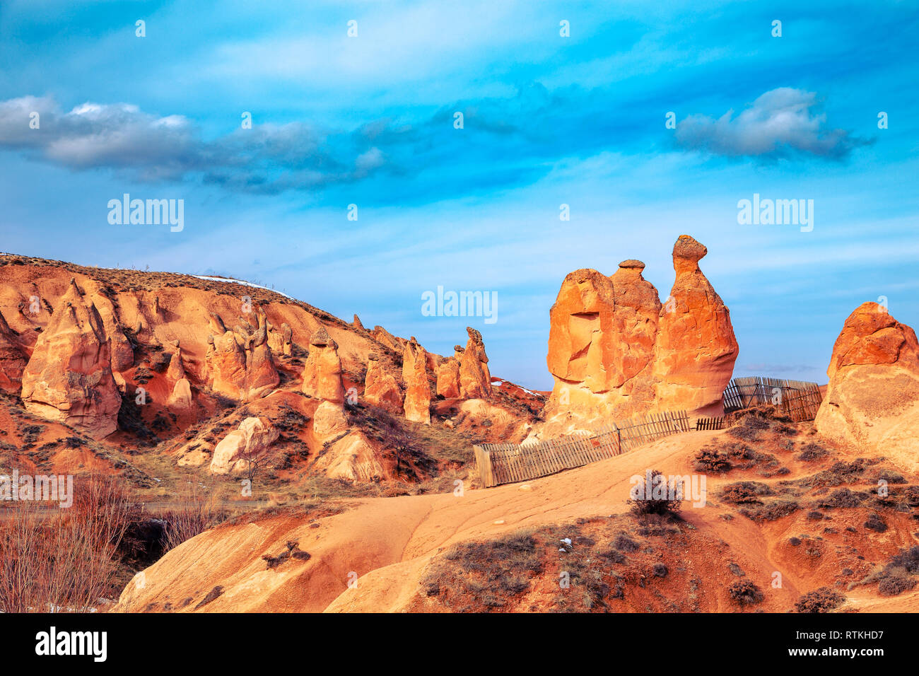 Amazing mountain landscape in Cappadocia. Dervent valley. Central ...