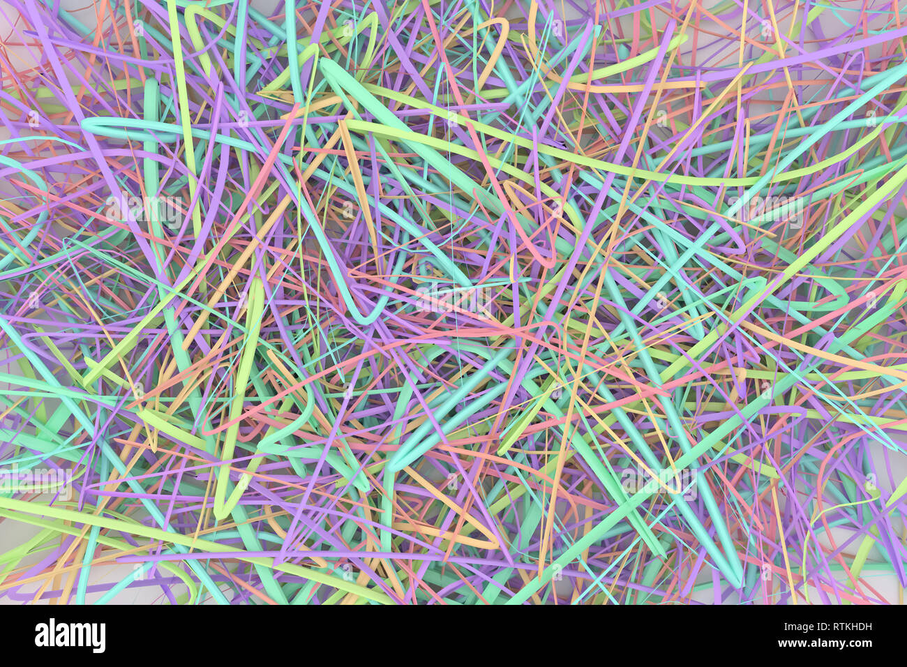 Virtual backdrop, messy strings, CGI composition. For web page ...