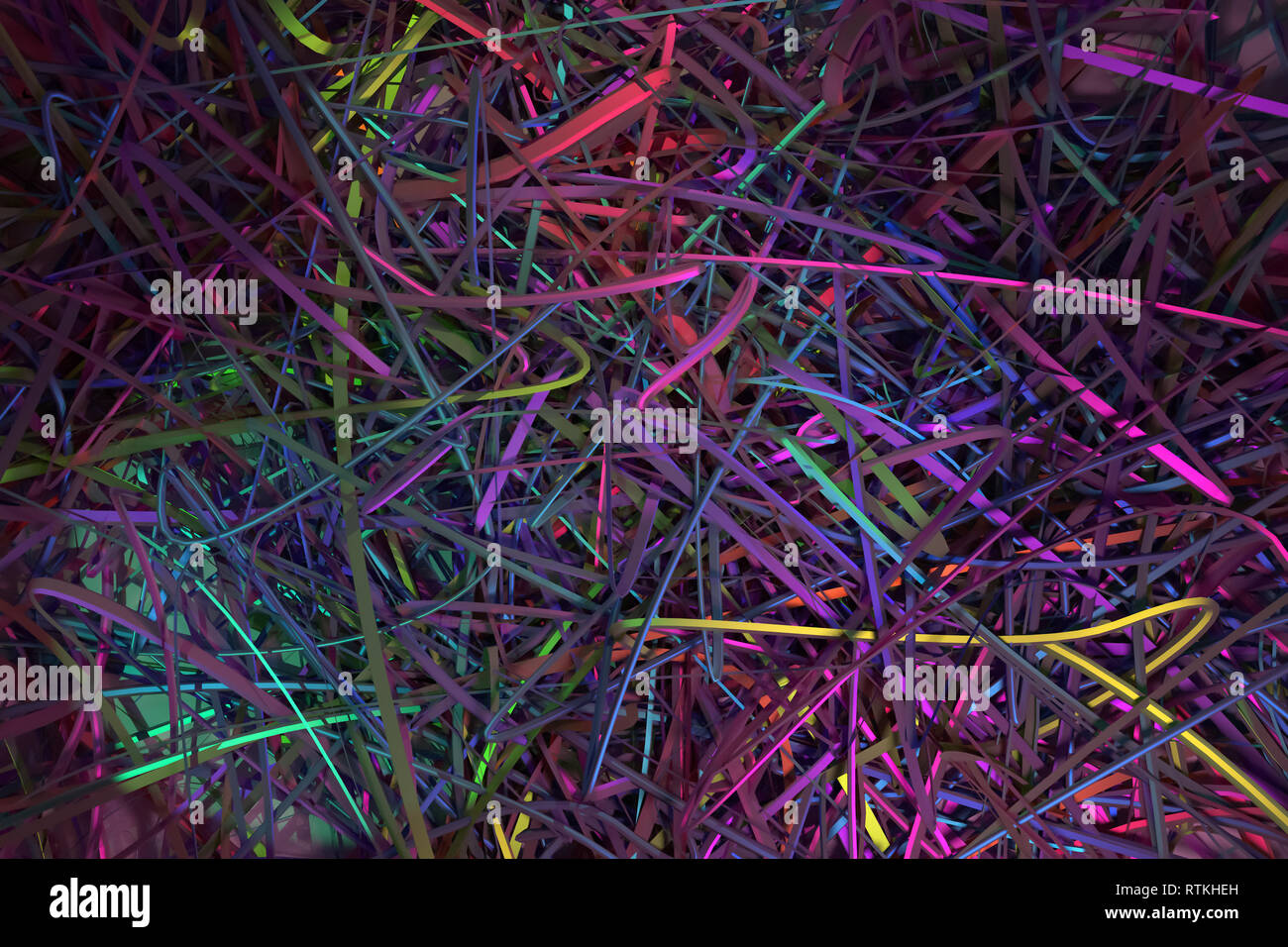 Background abstract, messy strings virtual backdrop CGI composition ...