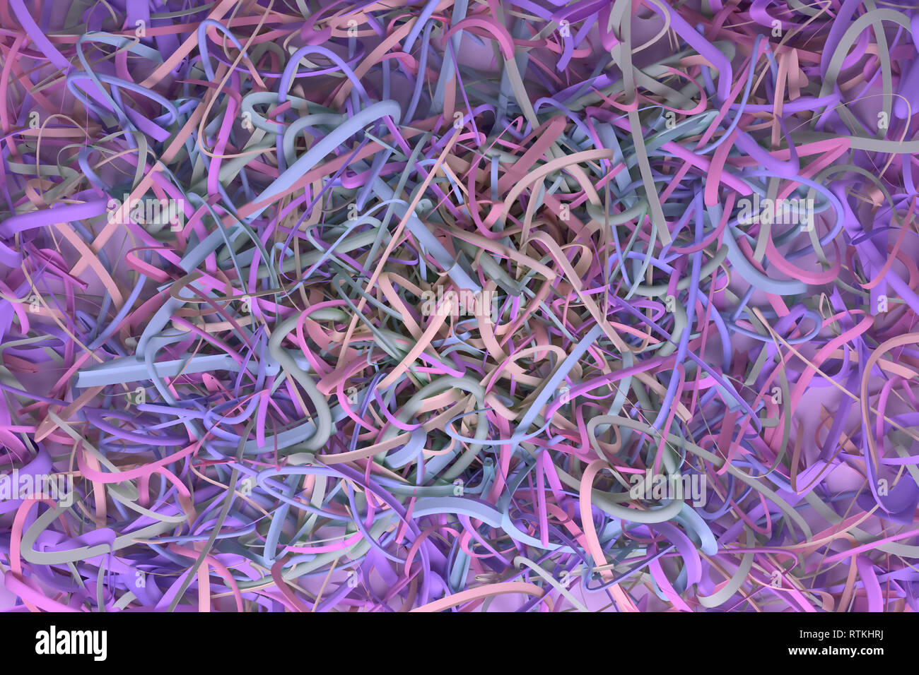 Virtual backdrop, messy strings, CGI composition. For web page ...