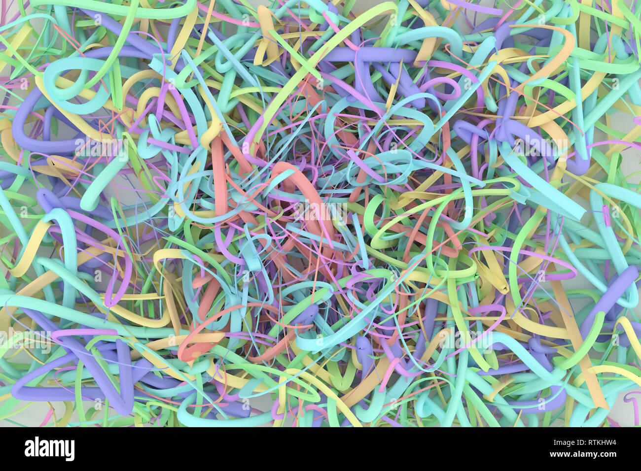 Virtual backdrop, messy strings, CGI composition. For web page ...