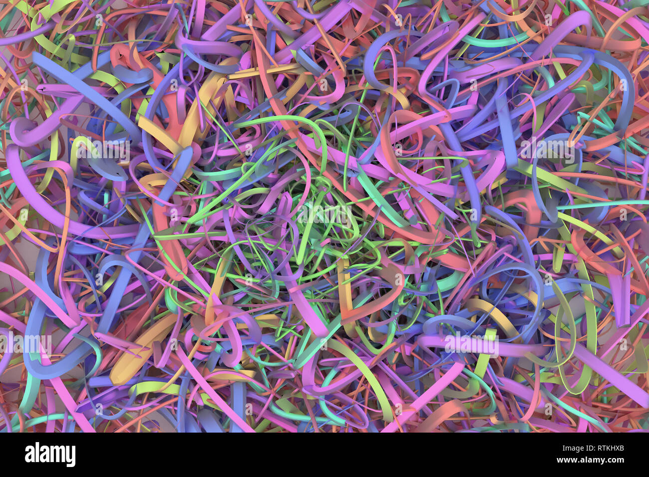 CGI composition, messy strings virtual backdrop, for design texture or ...