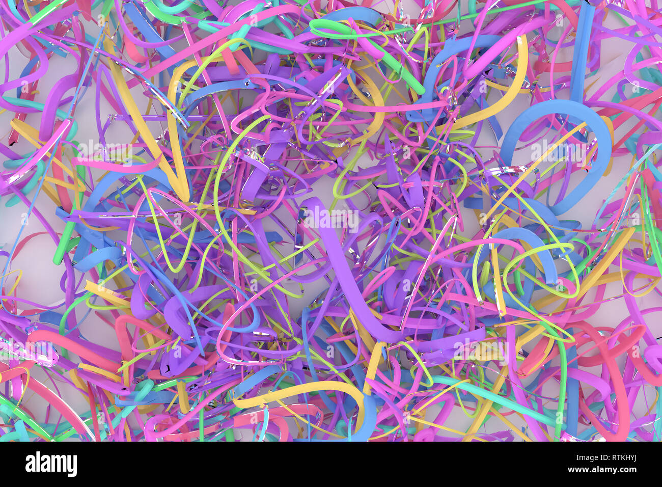 CGI composition, messy strings virtual backdrop, for design texture or ...