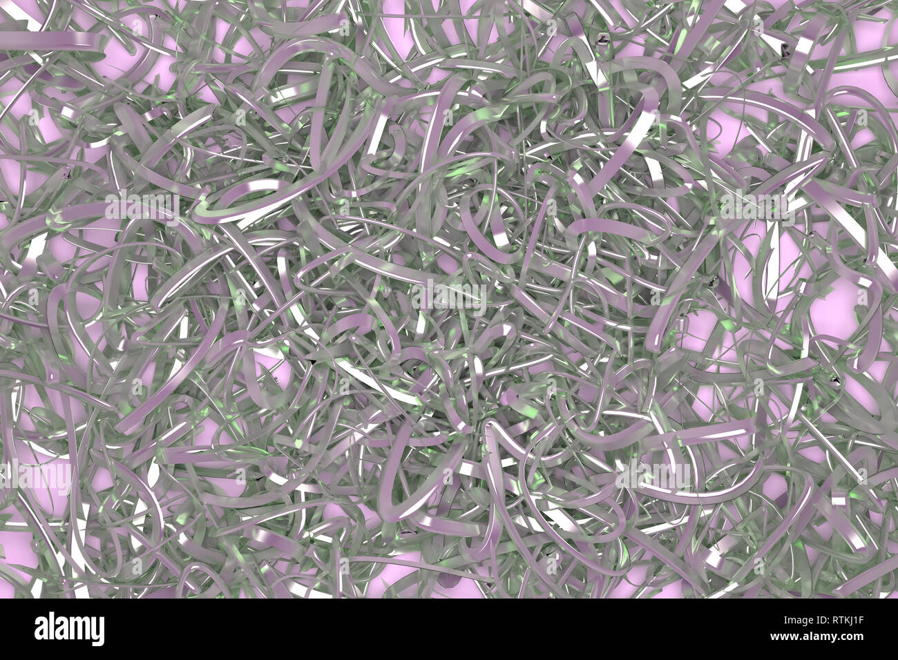 Virtual backdrop, messy strings, CGI composition. For web page ...