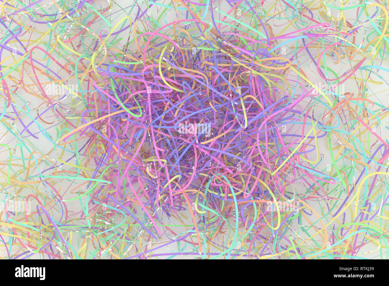 CGI composition, virtual backdrop, messy strings. Decorative ...