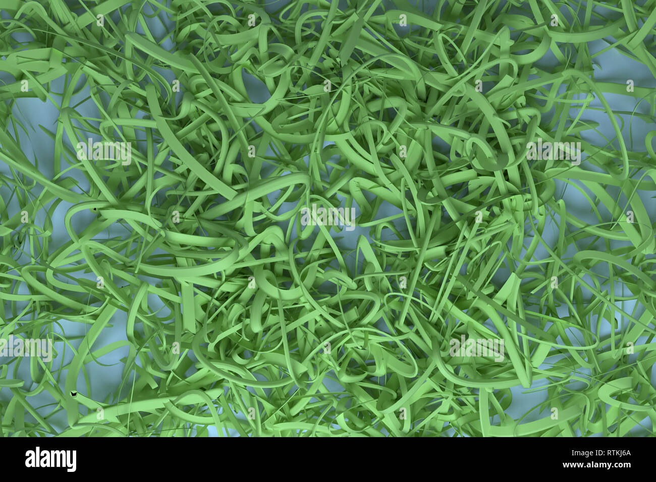 Virtual backdrop, messy strings, CGI composition. For web page ...