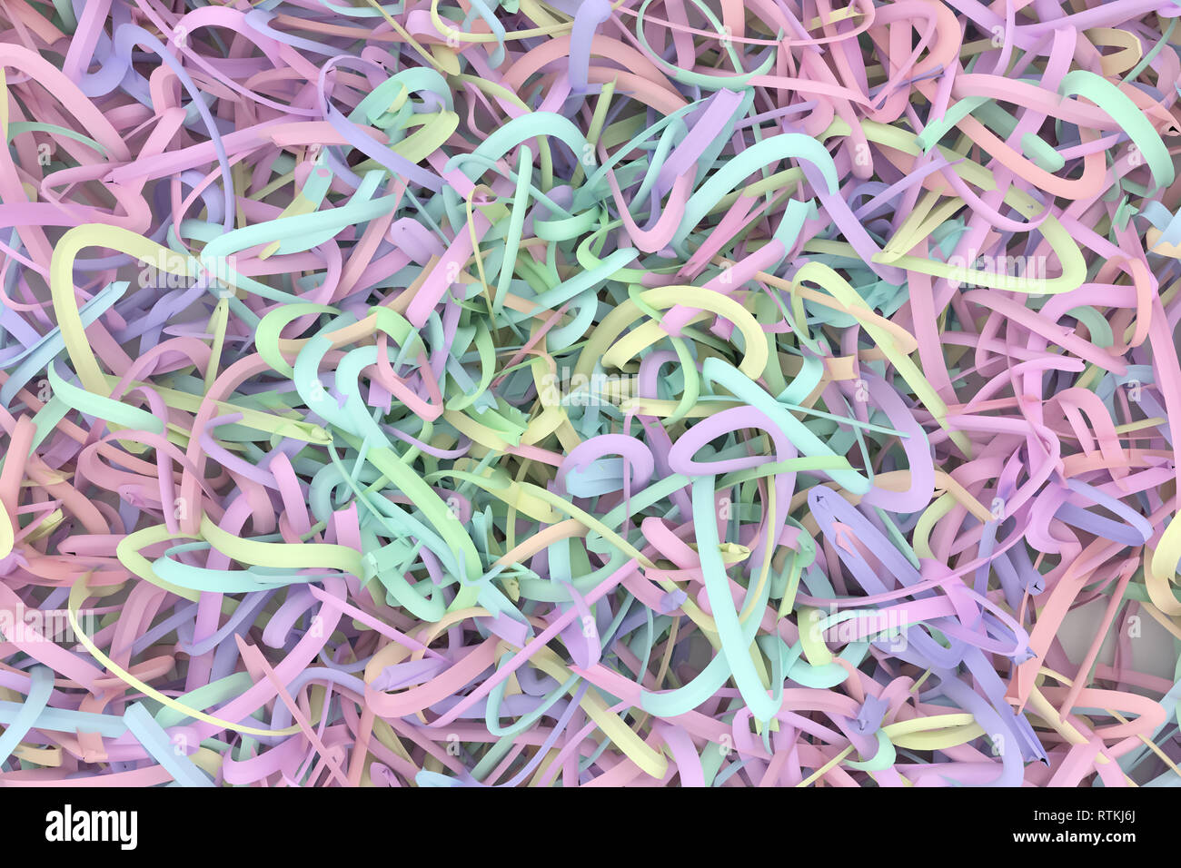 Virtual backdrop, messy strings, CGI composition. For web page ...
