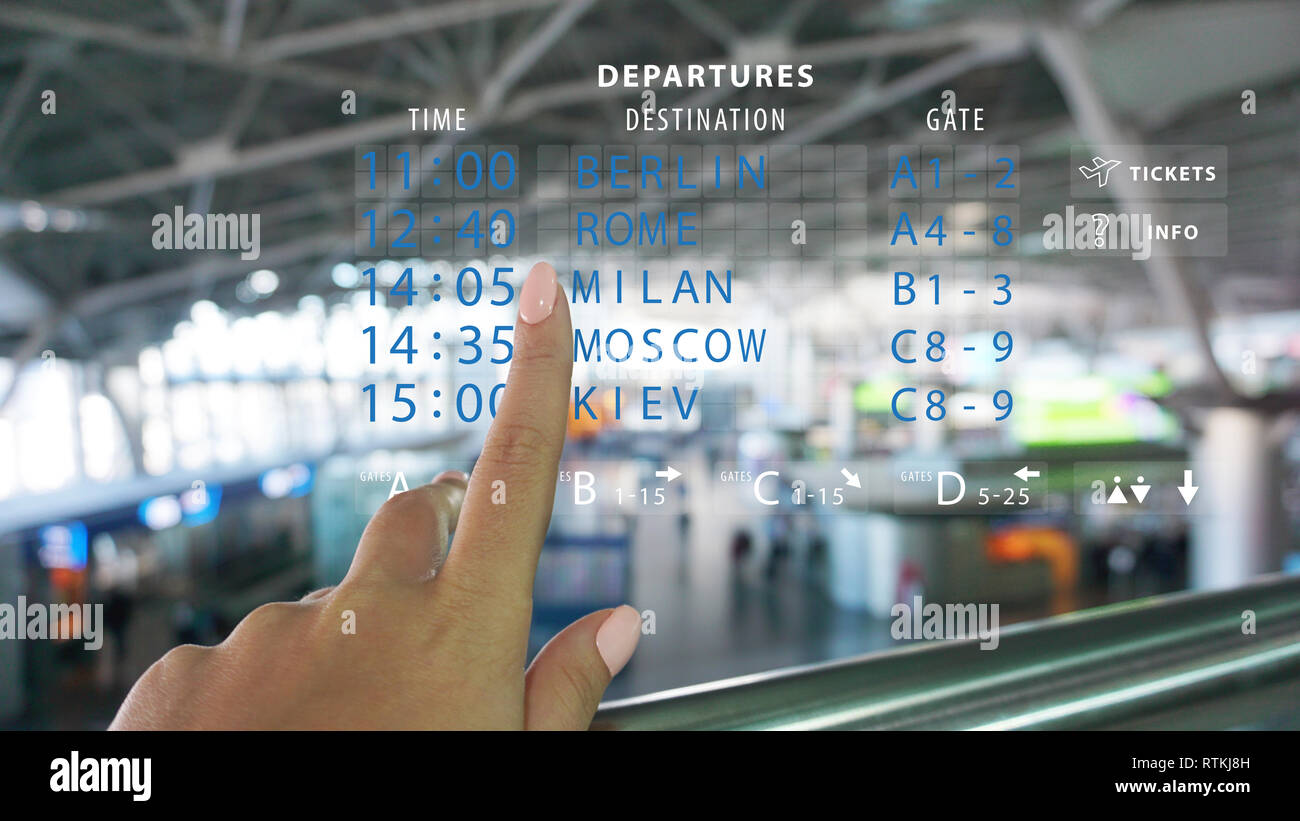 Augmented reality Smart Travelling concept, use AR application to ...