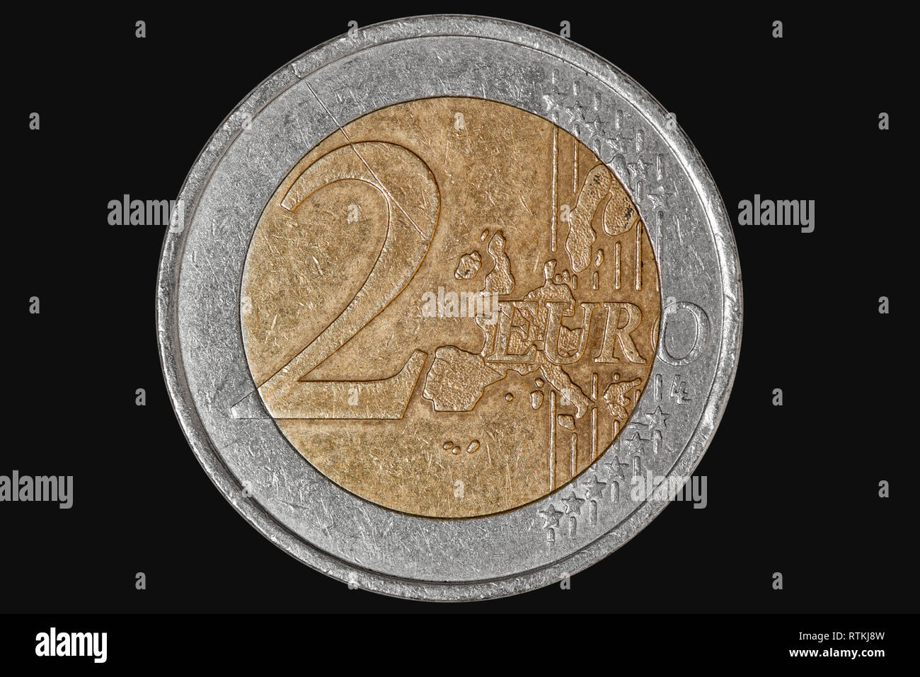 Two euro coin isolated on a white background Stock Photo - Alamy