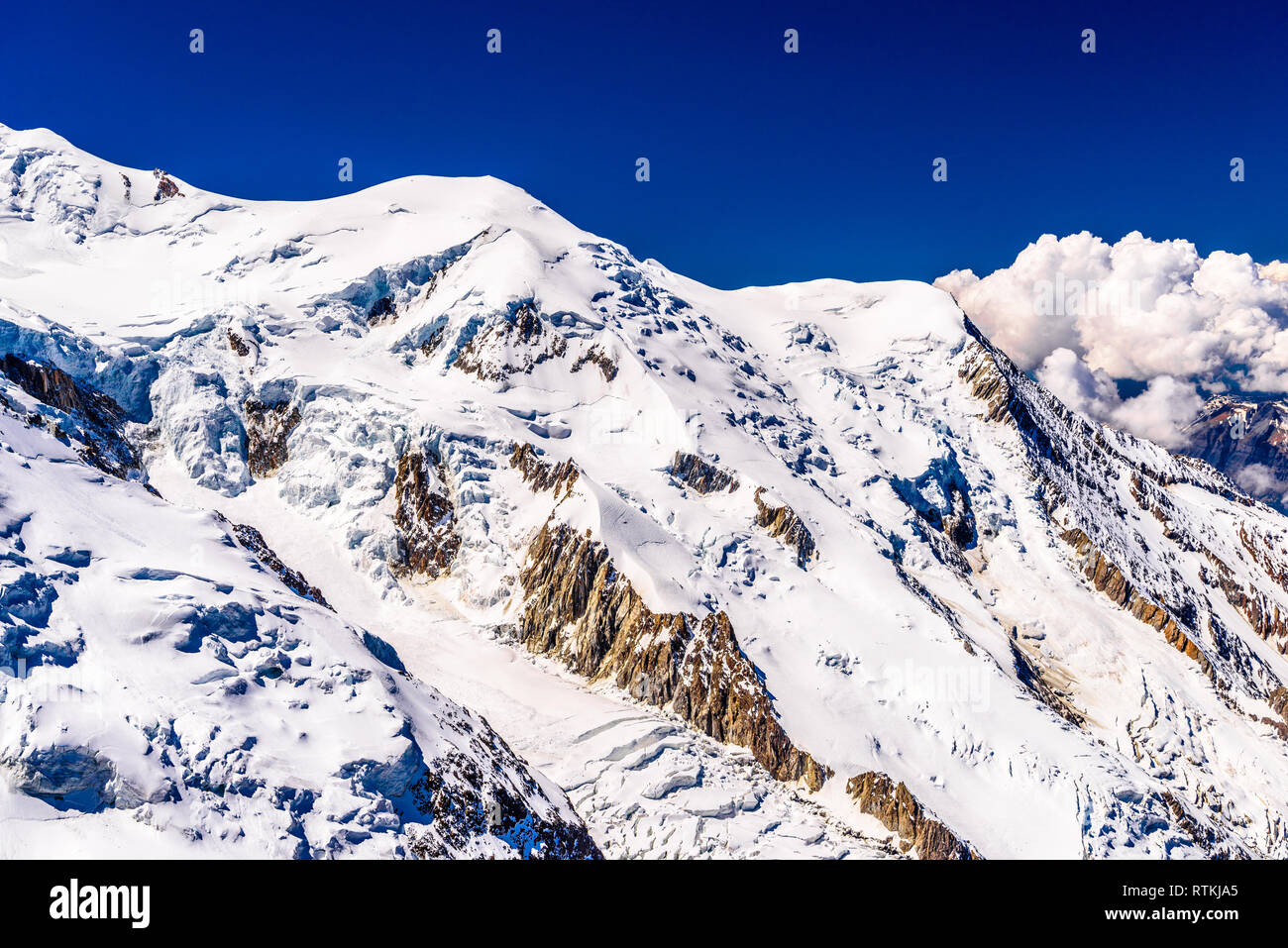 Snowy mountains in Chamonix, Mont Blanc, Haute-Savoie, Alps France ...