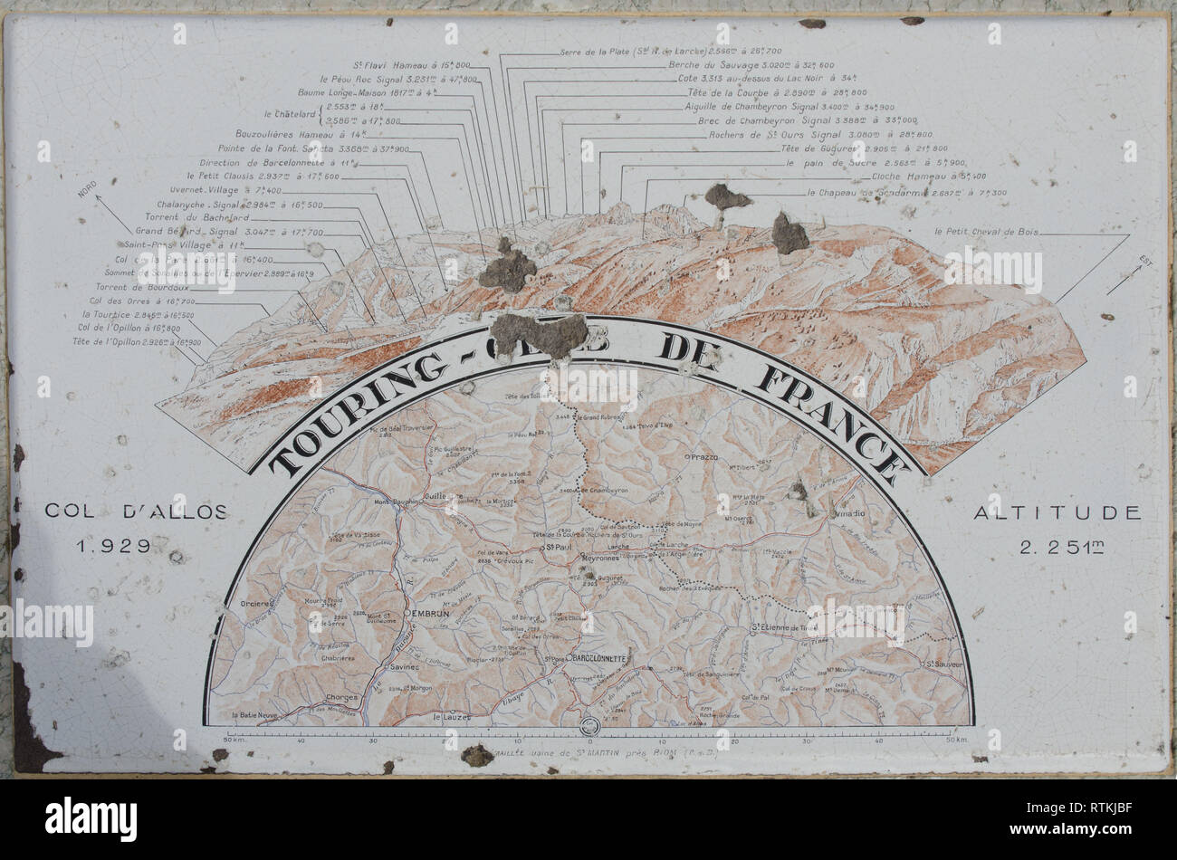 picture of mountains with names on the Allos pass in french apls Stock ...