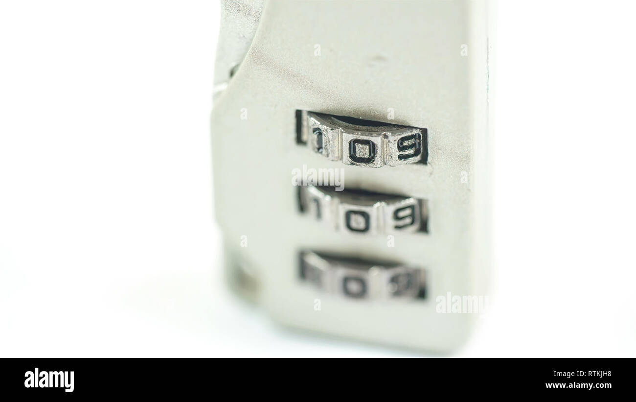 A suitcase lock with 109 numbers as a combination. This serves as a ...