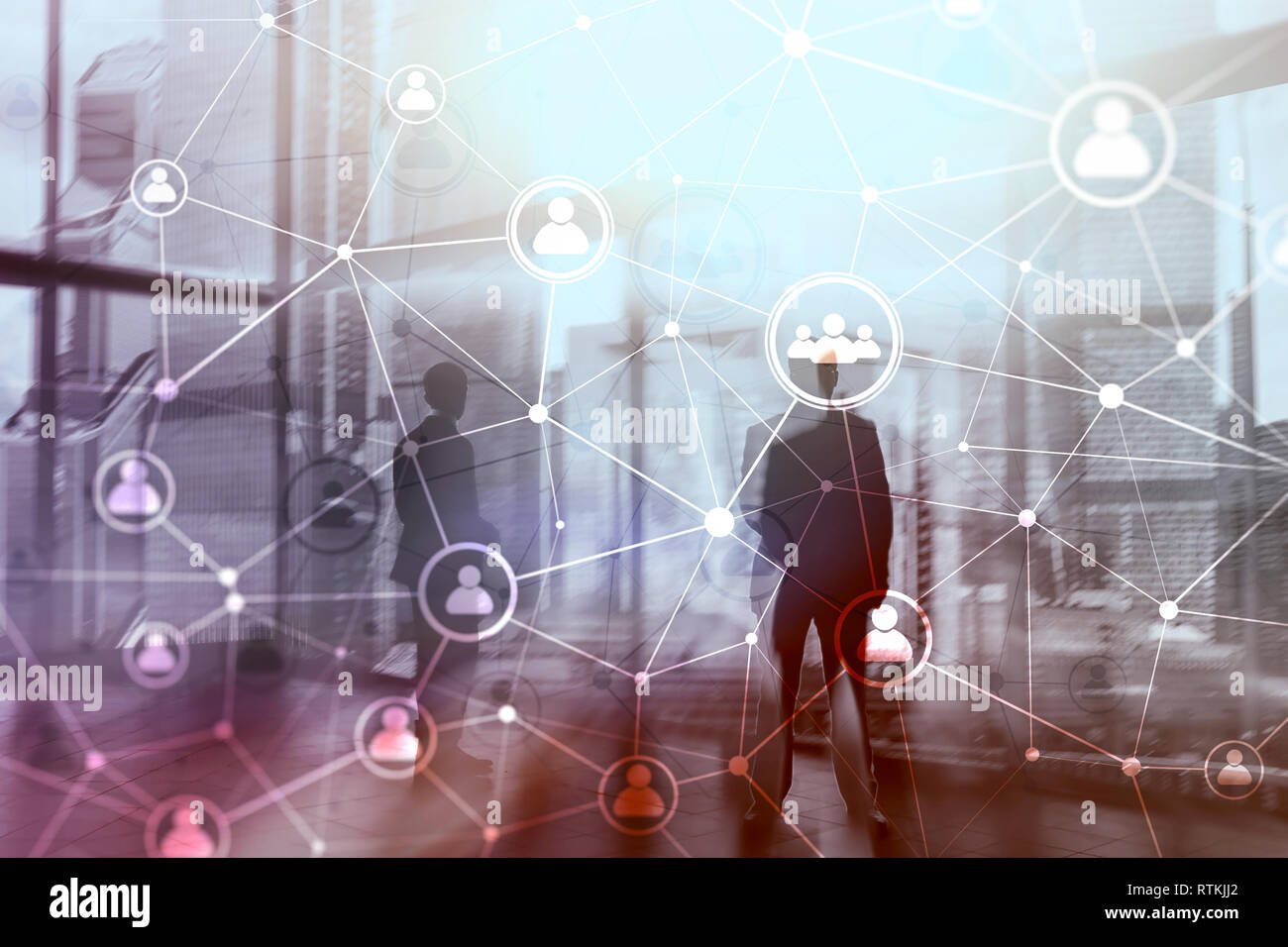 Double exposure people network structure HR - Human resources ...