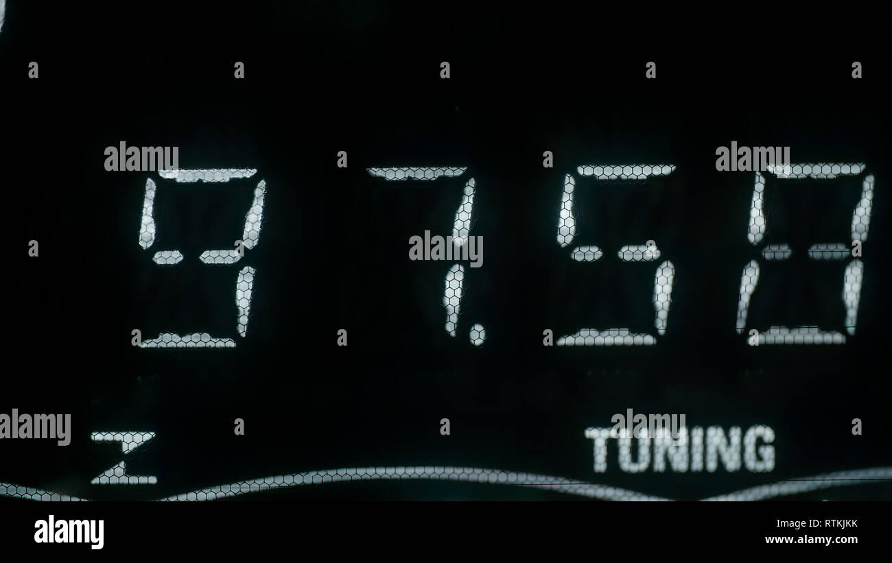 Slow auto tuning of radio stations finding the radio frequency Stock ...