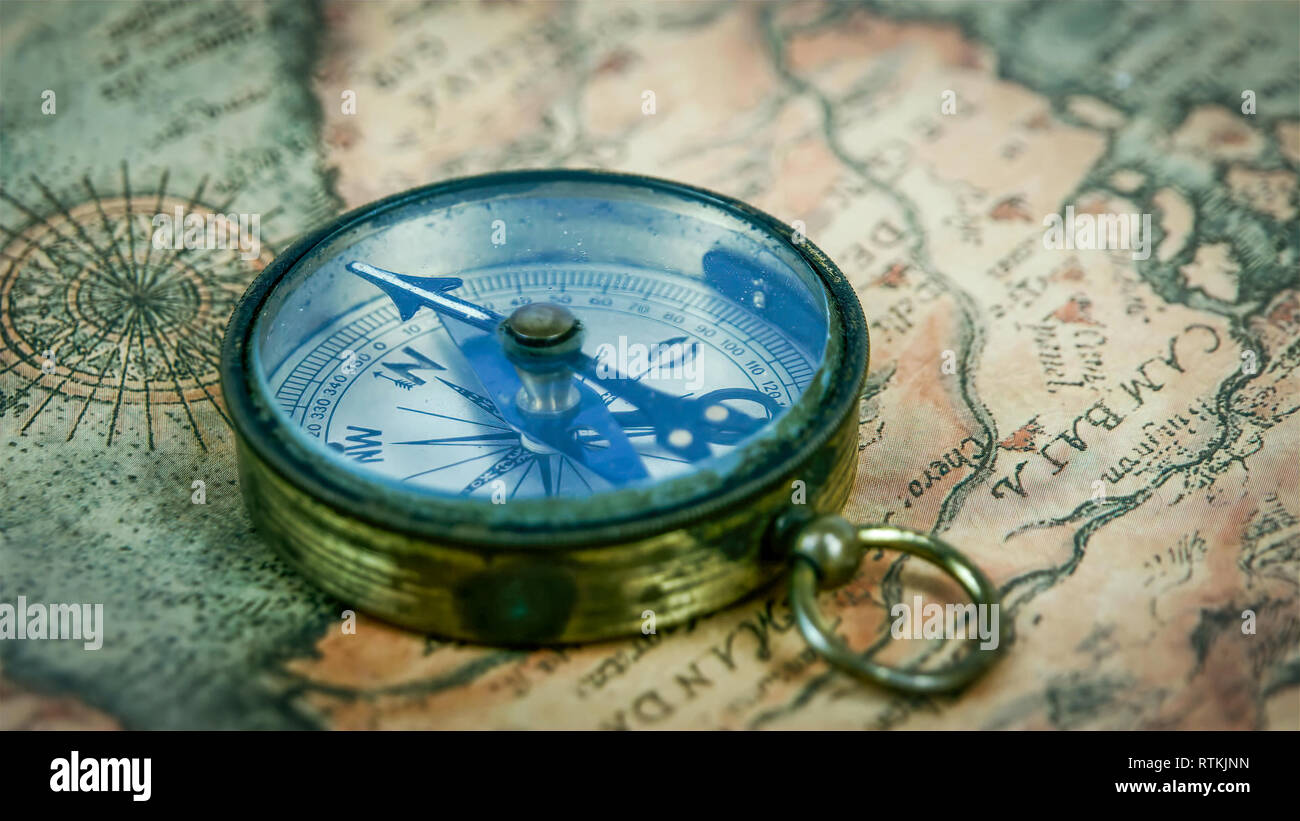 The second arrow of the compass is moving around. The compass is on top ...