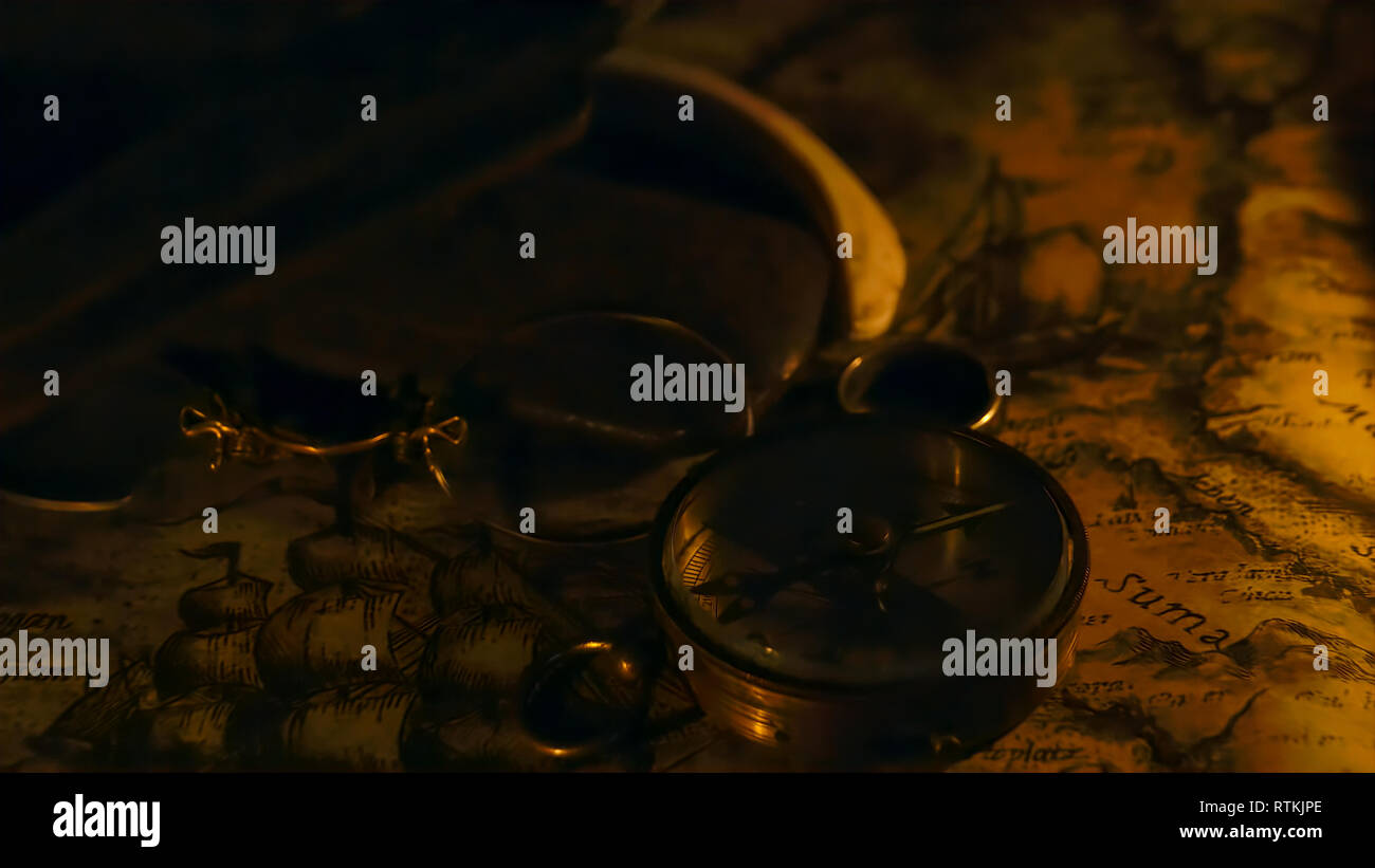 The navigators things on a night vision. The compass ring razor and the ...