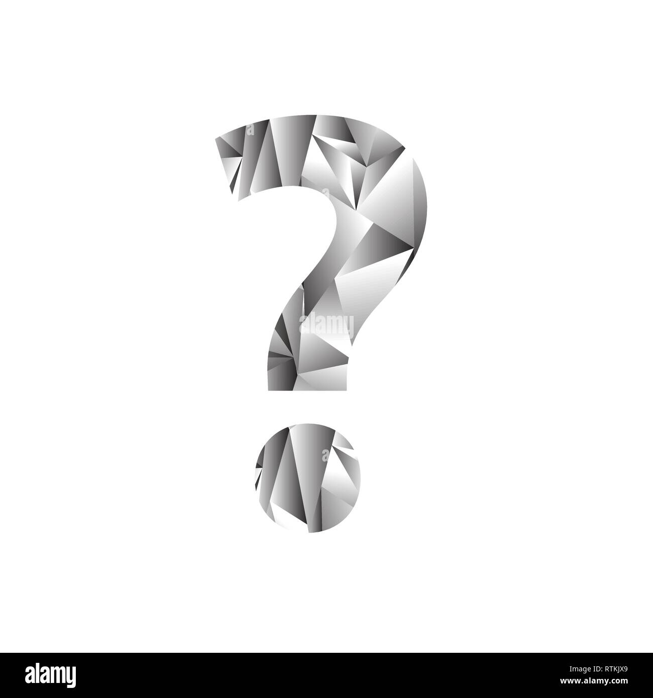 Grey Polygonal Question Mark Isolated on White Background Stock Vector ...