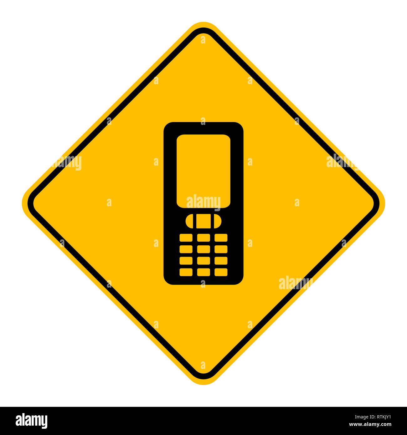 Mobile phone and road sign Stock Photo - Alamy