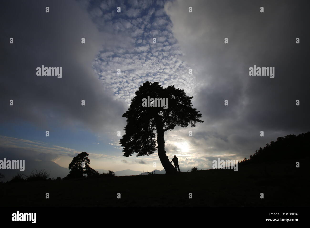 Amazing Nature Landscape and a man Stock Photo - Alamy