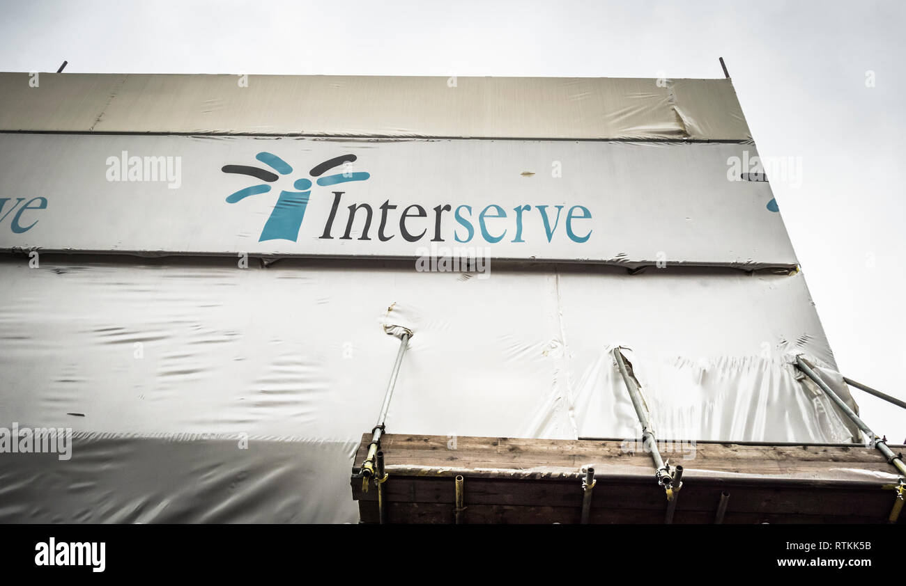 Interserve signage outside redevelopment on Berwick Street, Soho ...