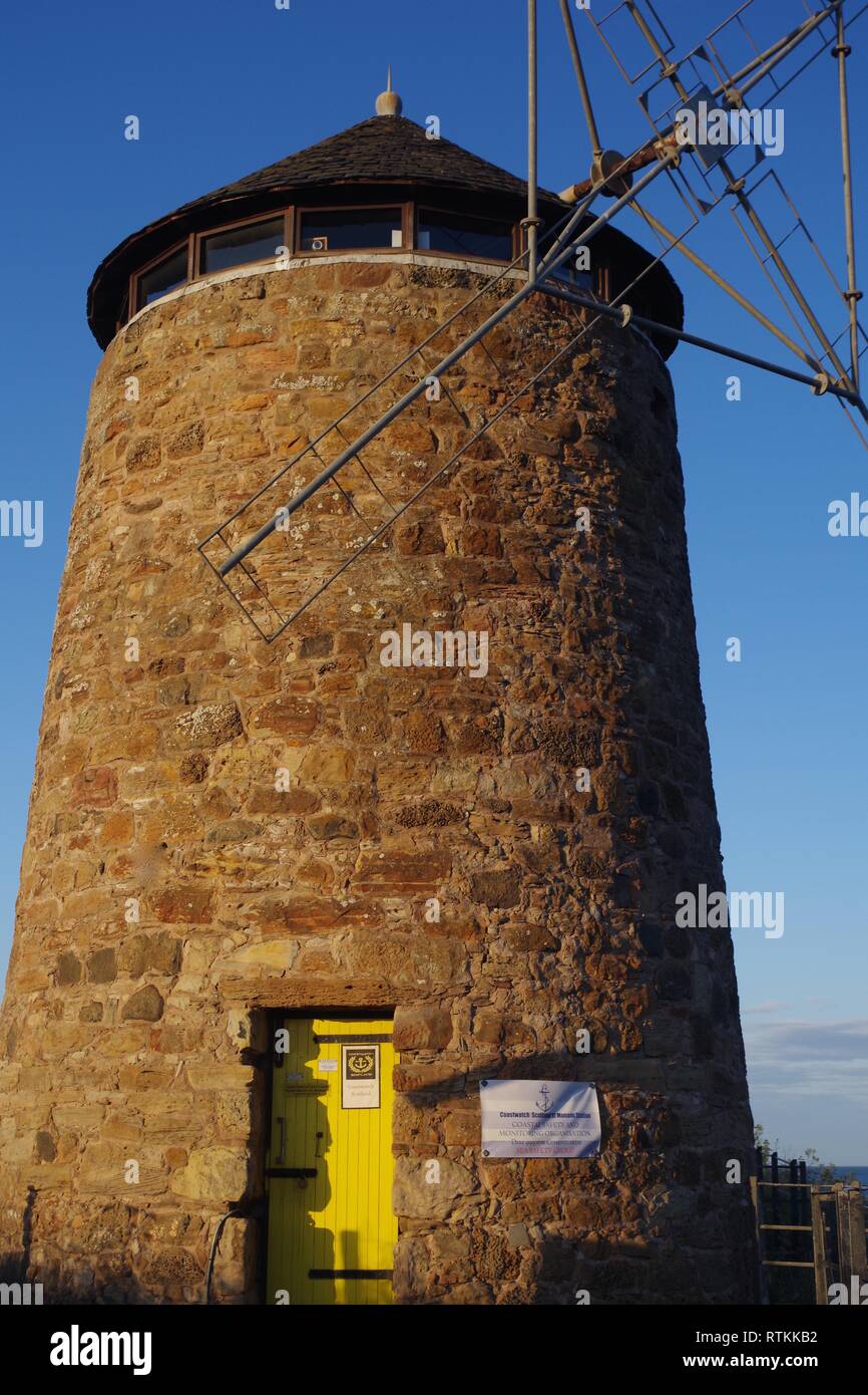 St Monans Windmill in the Golden Light of a Summer's Evening. Fife ...