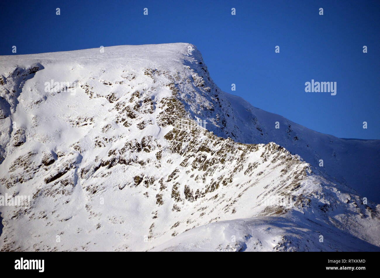Snow Covered Sharp Edge the Eastern Ridge of the Wainwright Blencathra ...