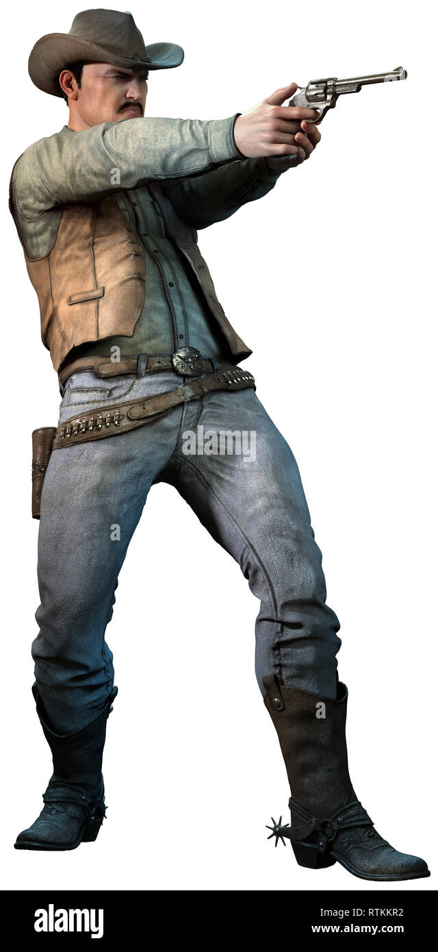 Cowboy 3D illustration Stock Photo - Alamy