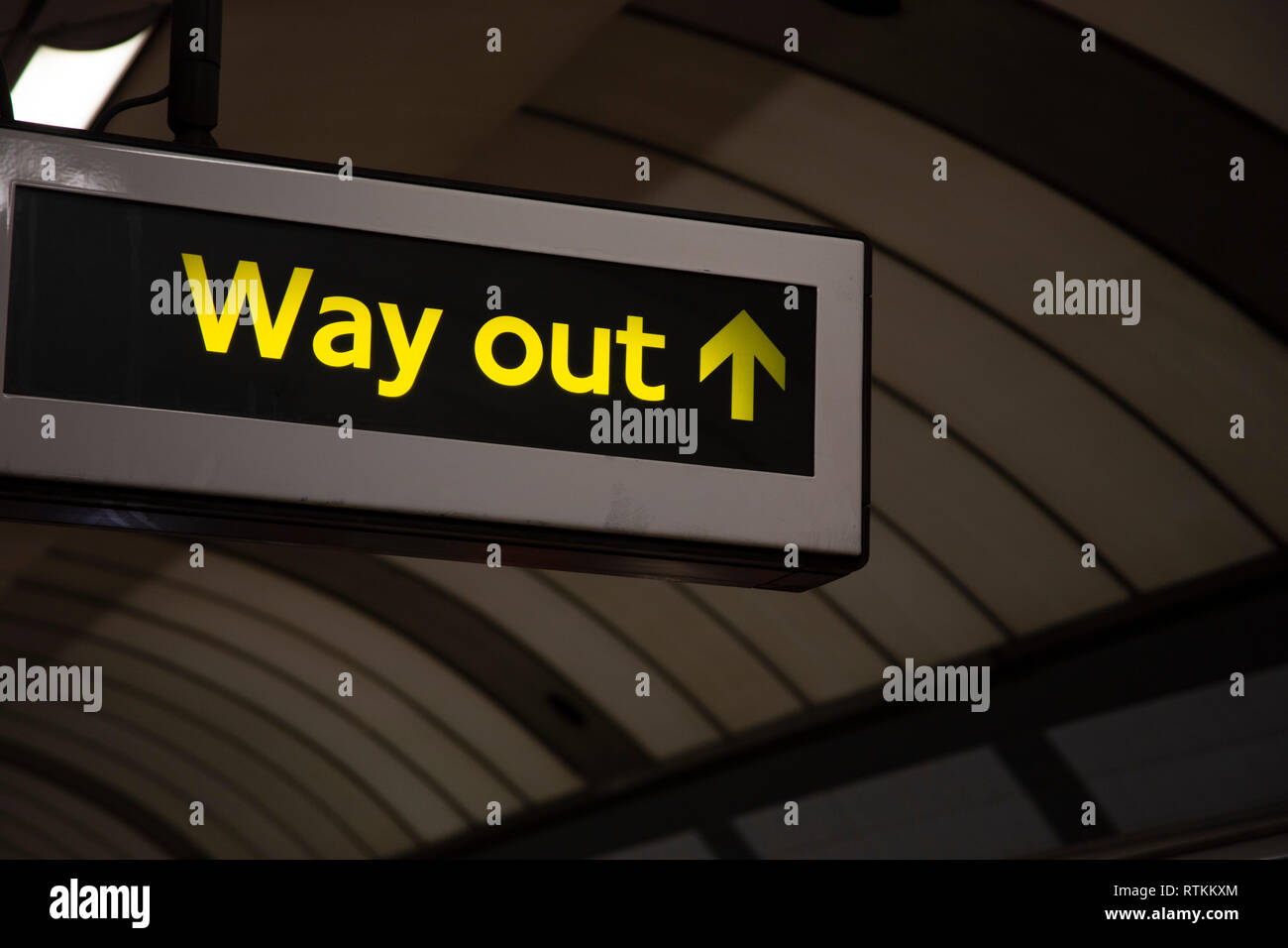 London underground way out sign hi-res stock photography and images - Alamy