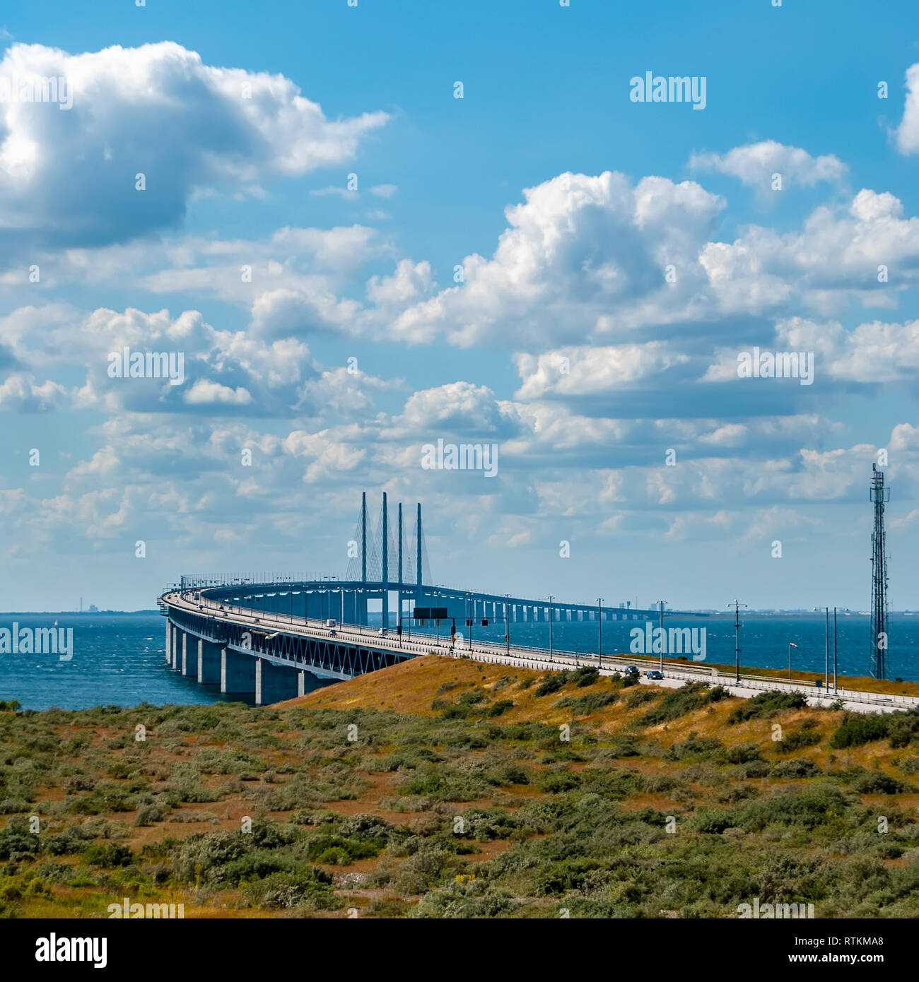 An image of the 'oresundsbron' the bridge that connects Sweden with ...
