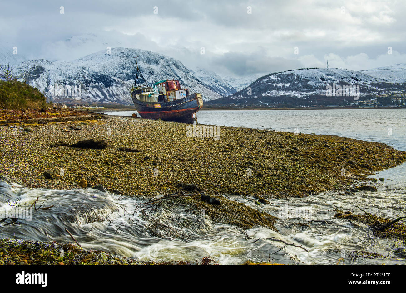 The Corpach Wreck on the shores of Loch Linnhe near Fort William ...