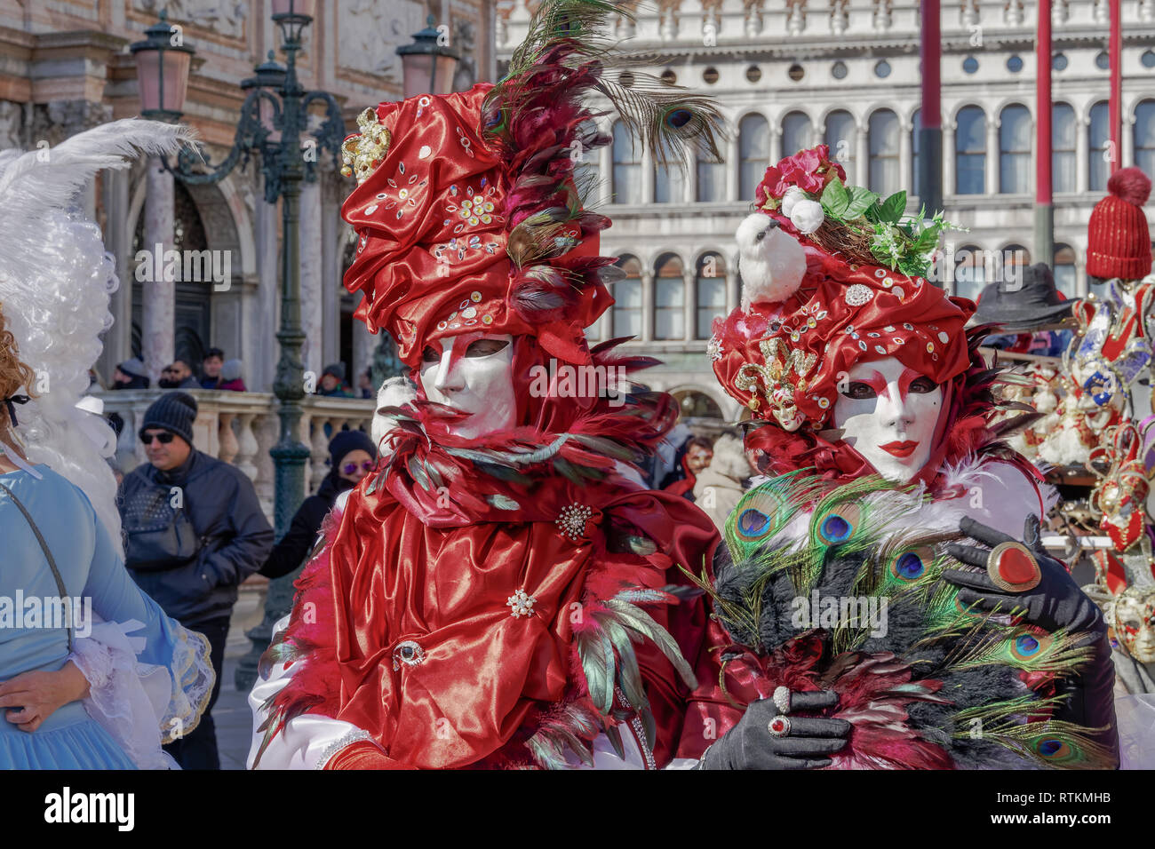 Venice, Italy Carnival mask & costume poses in Saint Mark square ...