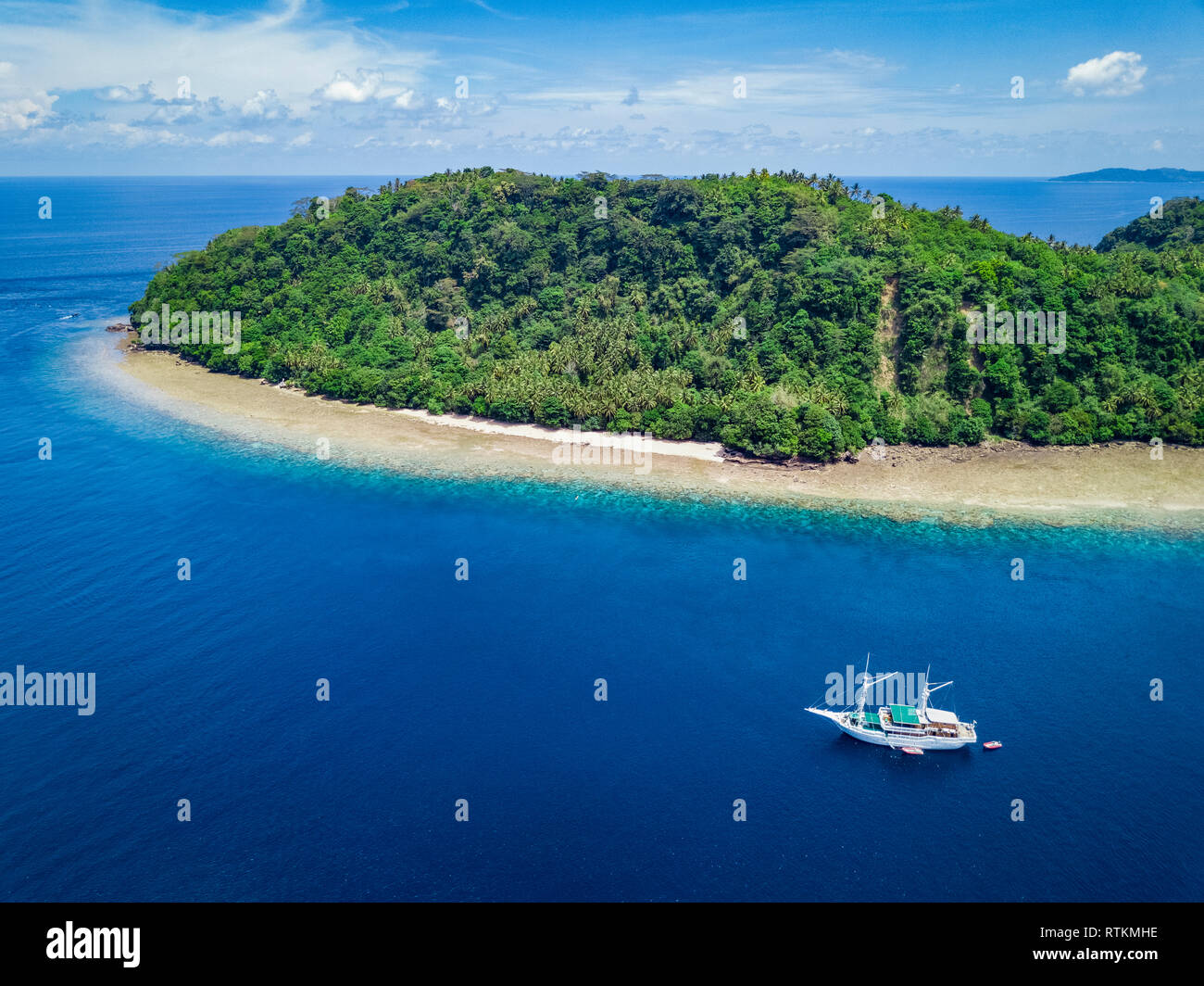 aerial view of Banda Besar island, Banda Islands, Maluku Islands ...
